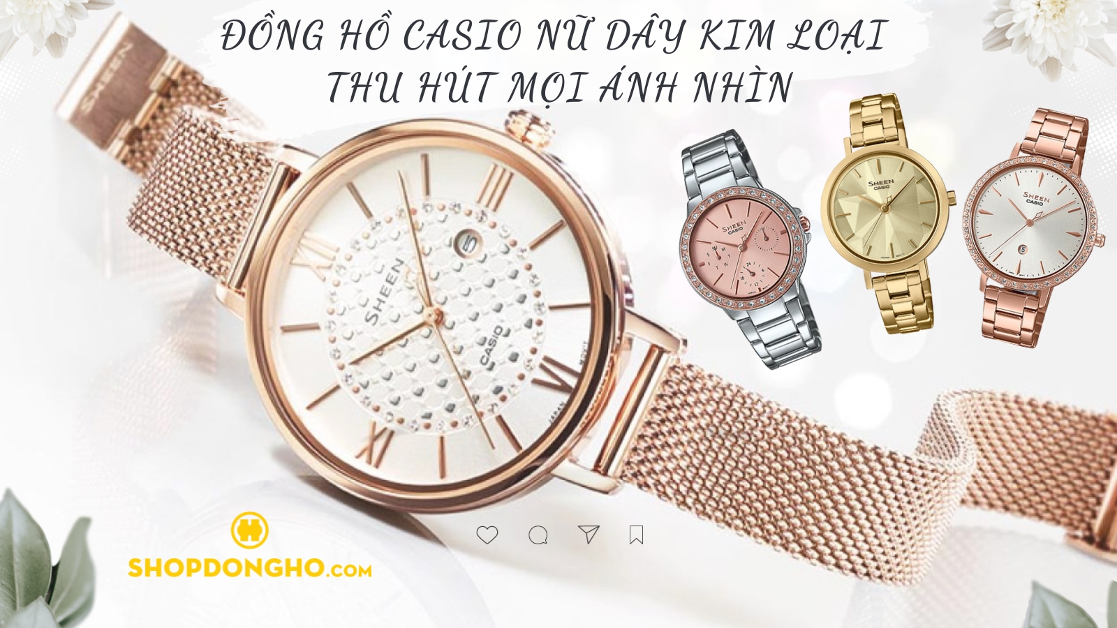 Top 10 đồng hồ Casio nữ dây kim loại phù hợp cho dân văn phòng
